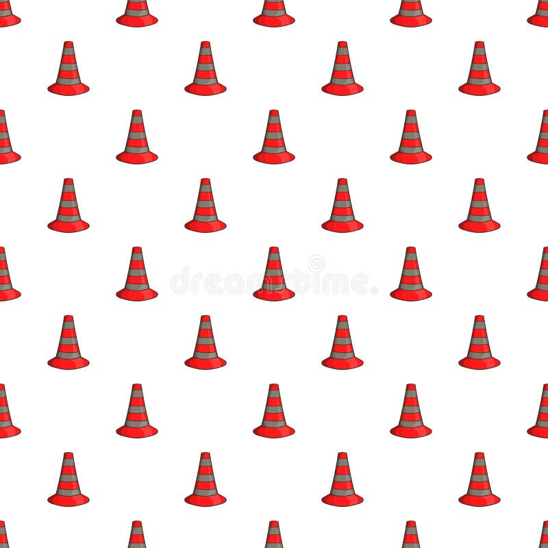 Safety Cones Pattern, Cartoon Style Stock Vector - Illustration of ...