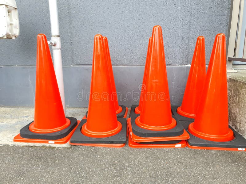 Safety cones on a road stock photo. Image of foreground - 367401998