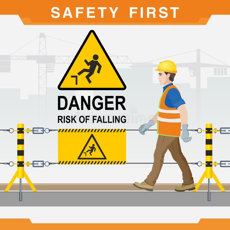 Safety at the Construction Site. Safety First. Danger Stock Vector ...