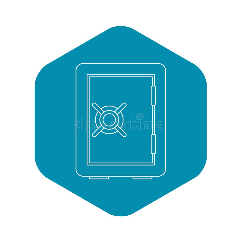 Safety Deposit Box Icon, Outline Style Stock Vector - Illustration of ...