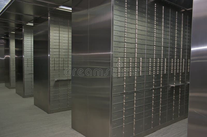 Safety Deposit Boxes stock photo. Image of number, business - 14336436