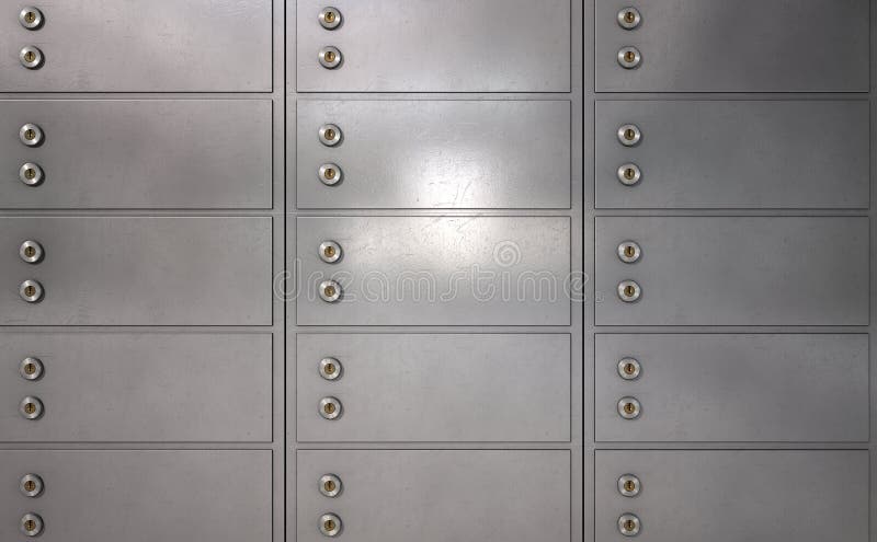 Safety Deposit Boxes stock image. Image of indoors, cell - 56649137