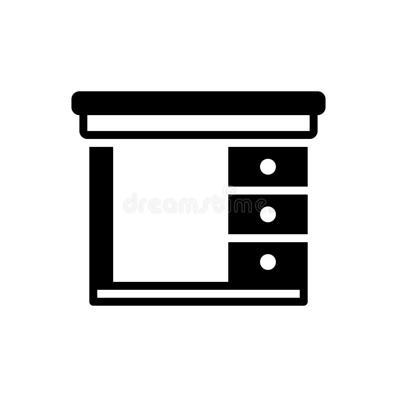 Black Solid Icon for Safety Desk, Cupboard and Cabinet Stock Vector ...