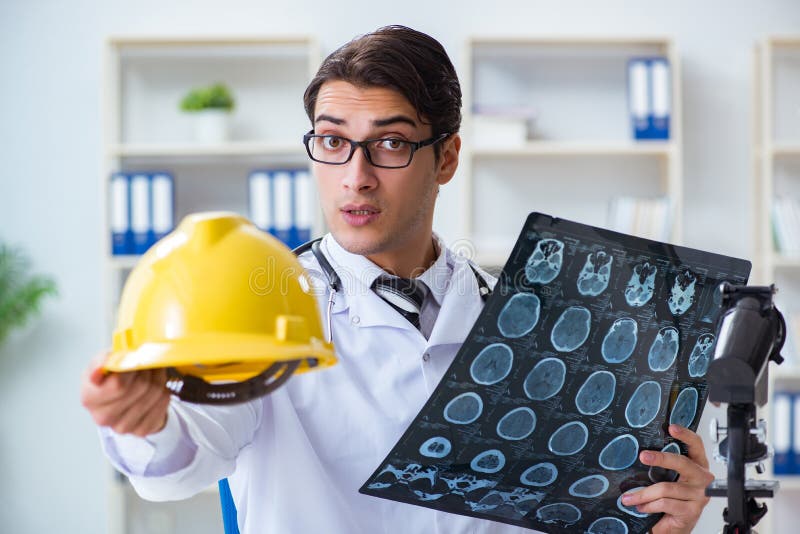 The Safety Doctor Advising about Wearing Hard Hat Stock Image - Image ...