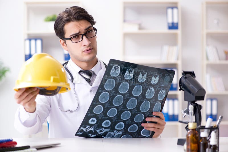 The Safety Doctor Advising about Wearing Hard Hat Stock Image - Image ...