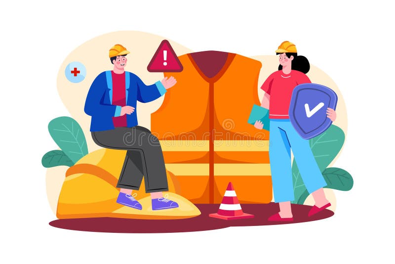 Safety Engineer Illustration Concept on White Background Stock Vector ...