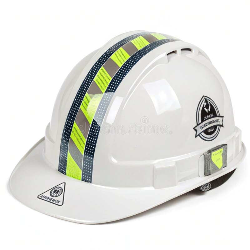 Safety Engineering Hat Isolated on White Background Stock Illustration ...