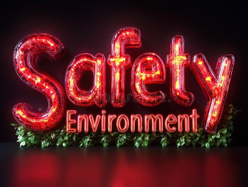 Safety Environment 3d text stock photo. Image of style - 374706880