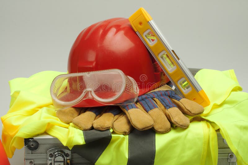 Safety equipment set stock image. Image of regulation - 70610537
