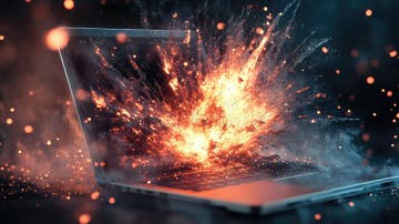 Safety exploding laptop stock illustration. Illustration of complaint ...