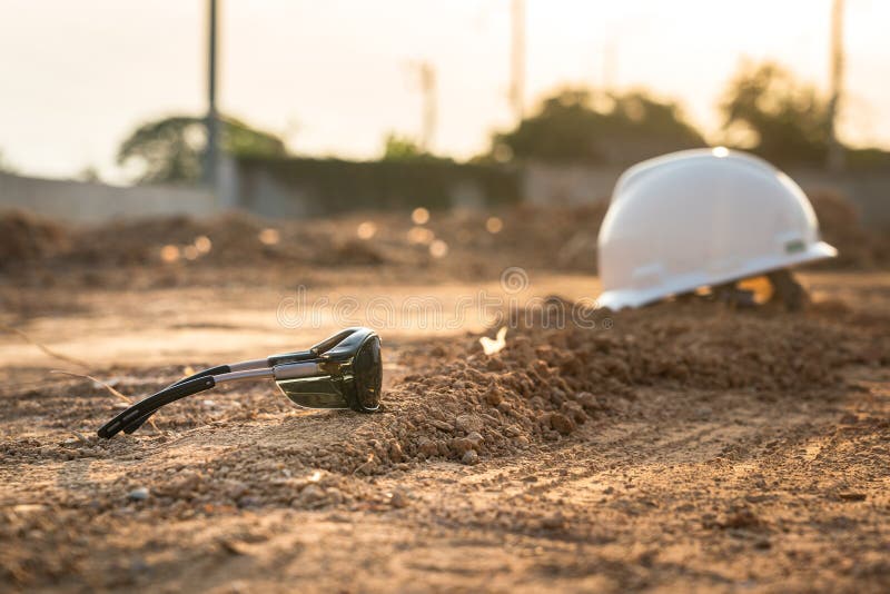 A Safety Eyeglasses for Construction Worker. Stock Photo - Image of ...