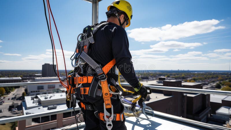 Safety Fall Protection Equipment Stock Illustration - Illustration of ...