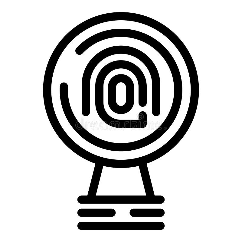 Safety Fingerprint Icon Outline Vector. Human Access Stock Vector ...