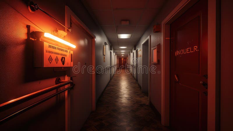 Safety fire exit stock illustration. Illustration of wall - 372518518