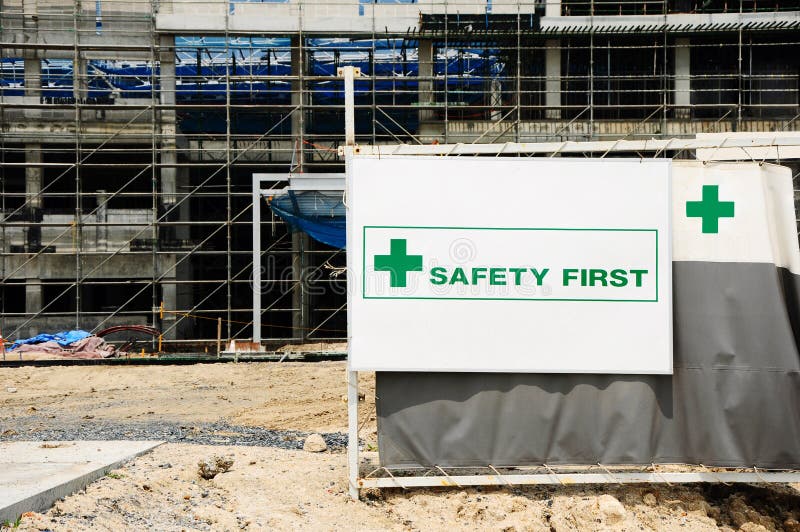 Safety first stock image. Image of concrete, green, attentive - 14091513