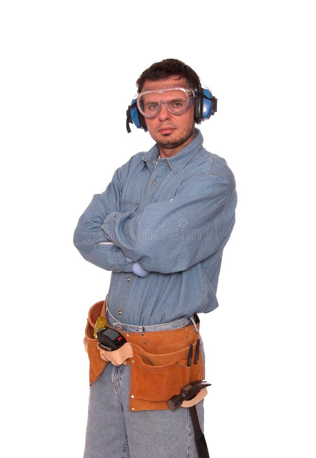 Safety first 2 stock photo. Image of handyman, muffs, gloves - 1400262