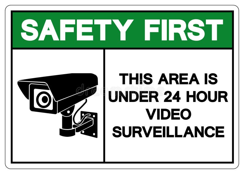 This Area is 24 Hour Video Surveillance Symbol Sign, Vector ...