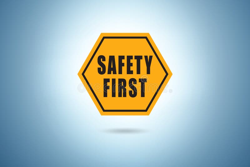 Safety First Badge in Industrial Safety Concept Stock Illustration ...