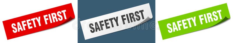Safety First Banner. Safety First Speech Bubble Label Set. Stock Vector ...