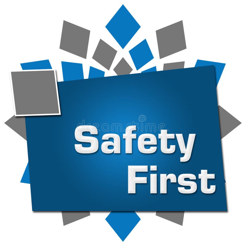 Safety First Blue Grey Circular Squares Stock Illustration ...