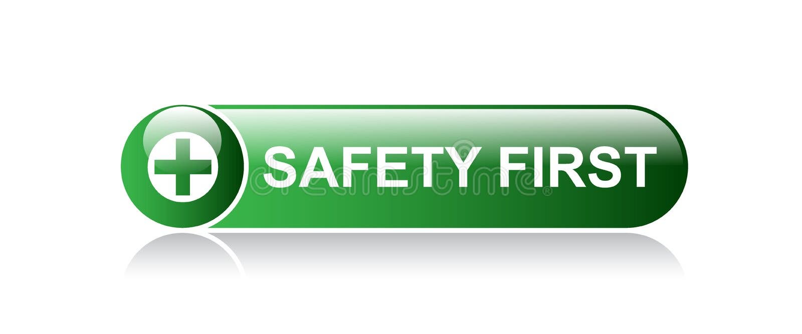 Safety first button stock illustration. Illustration of health - 122530179