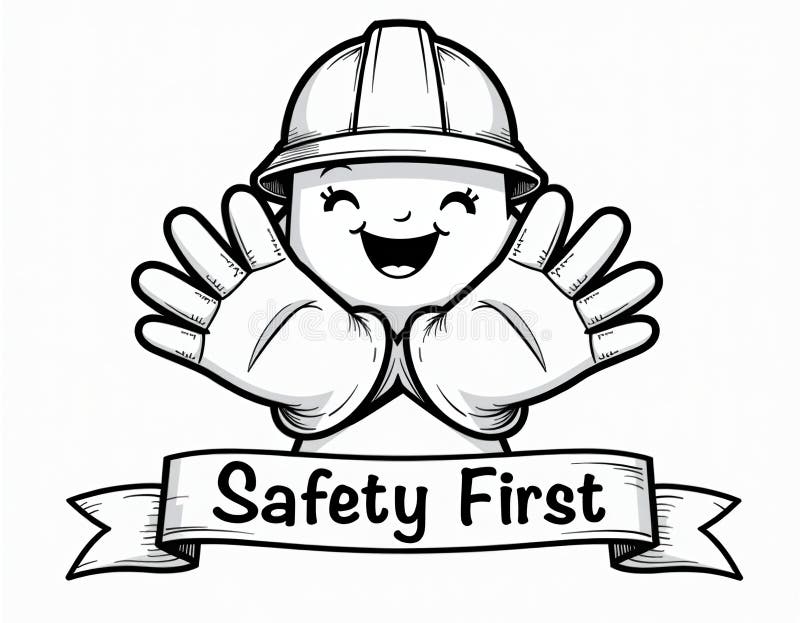 Safety First Cartoon Illustration Stock Illustration - Illustration of ...