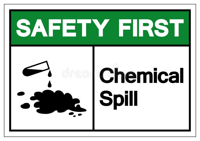 Safety First Chemical Spill Symbol Sign, Vector Illustration, Isolate ...