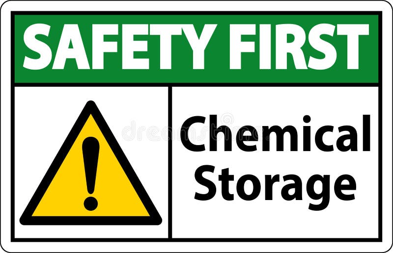 Safety First Chemical Storage Symbol Sign on White Background Stock ...