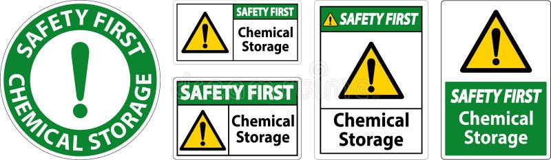 Safety First Chemical Storage Symbol Sign on White Background Stock ...