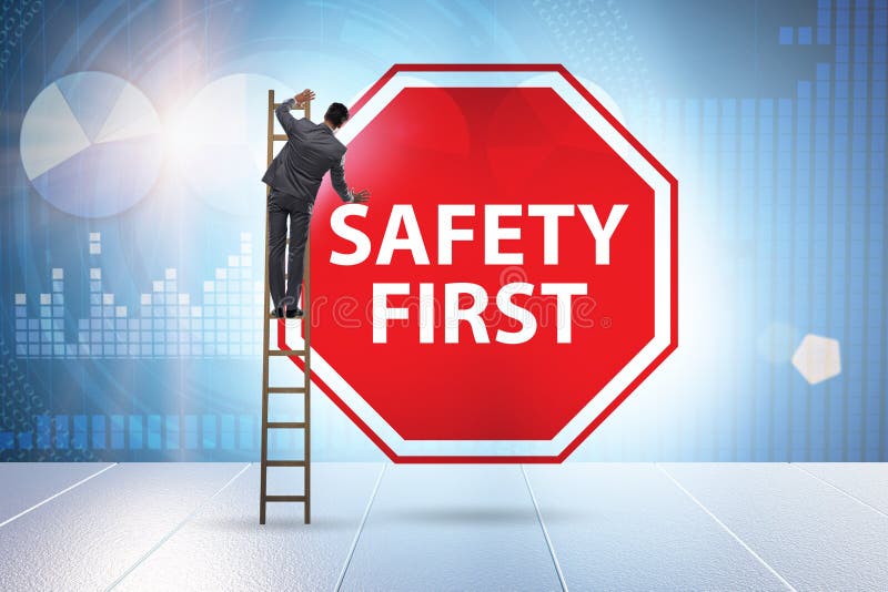 Safety First Concept with Businessman Stock Image - Image of prevention ...