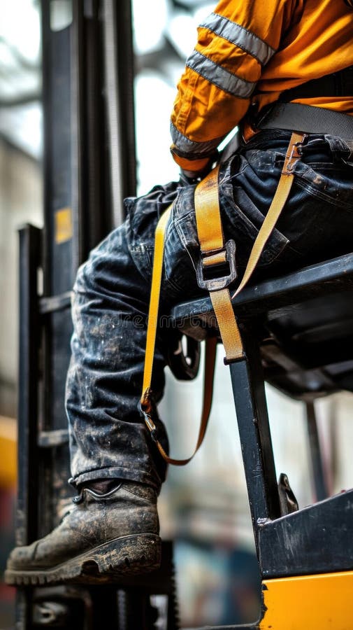 Safety First, Construction Worker on a Forklift Stock Illustration ...