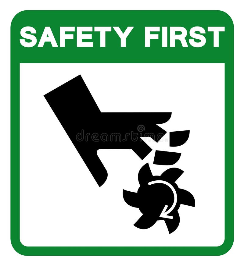 Safety First Cutting of Fingers Rotating Blade Symbol Sign, Vector ...