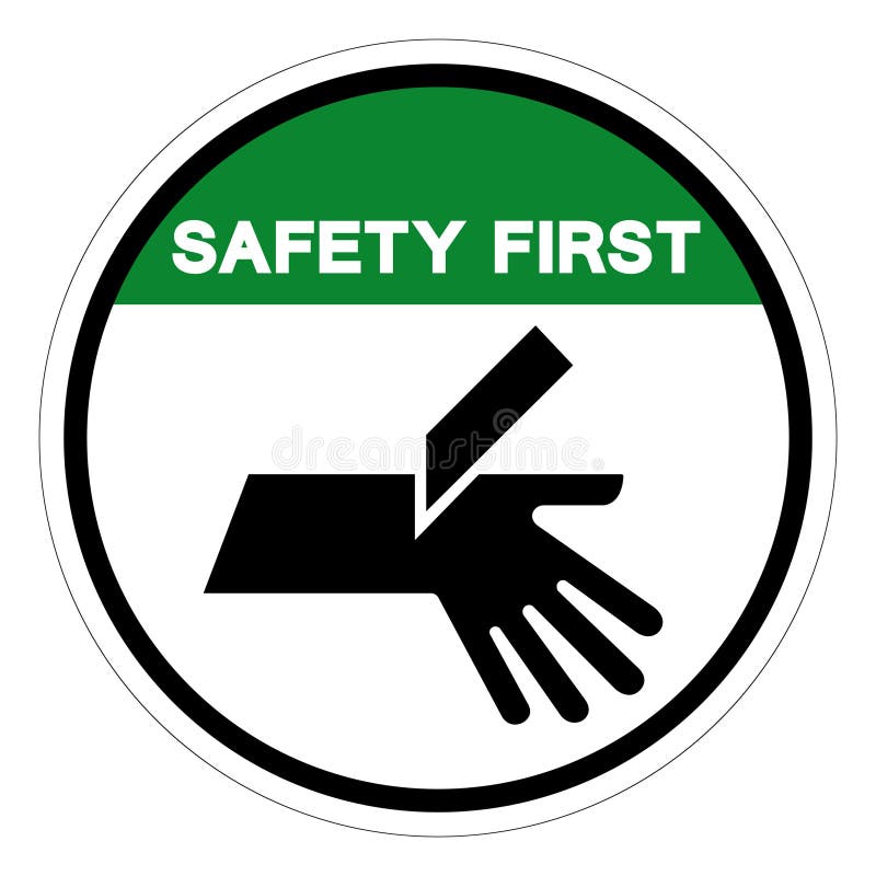 Safety First Cutting Hand Symbol Sign, Vector Illustration, Isolate on ...