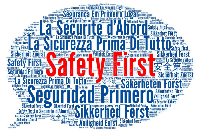Safety First in Different Languages Word Cloud Stock Illustration ...