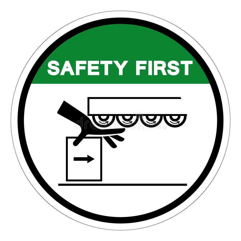 Safety First Drawing in Hand Crush Hazard Symbol Sign, Vector ...