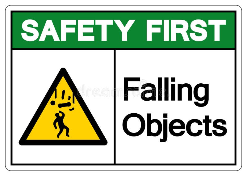 Safety First Falling Objects Symbol, Vector Illustration, Isolated on ...