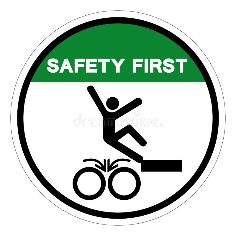 Safety First Falling of Rollers Hazard Symbol Sign, Vector Illustration ...