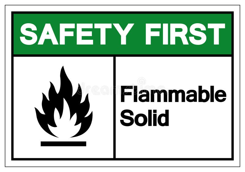 Flammable Solid Sign or Symbol. Substances Liable To Spontaneous ...