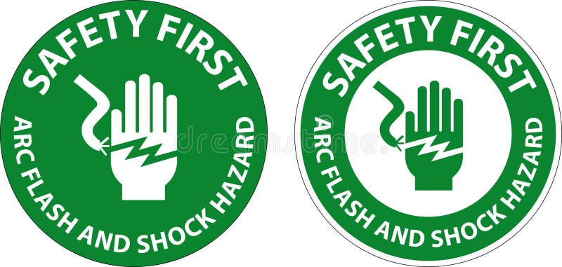 Safety First Floor Sign Arc Flash and Shock Hazard Stock Vector ...