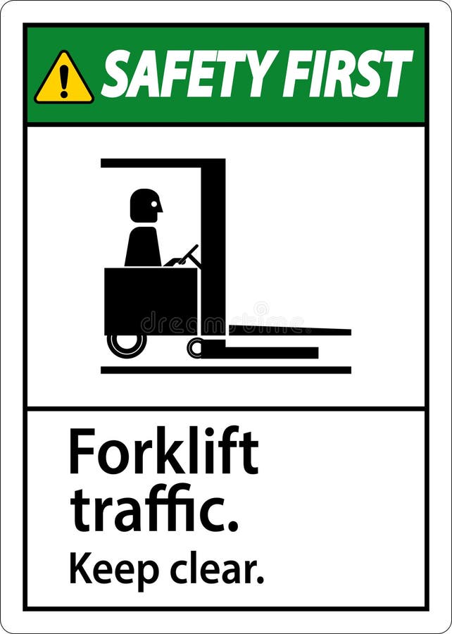 Safety First Forklift Traffic Keep Clear Sign Stock Vector ...