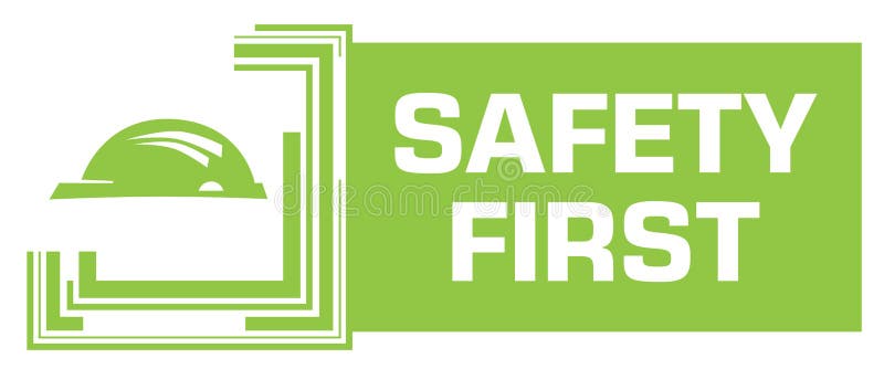 Safety First Green Squares Borders Left Symbol Text Stock Illustration ...
