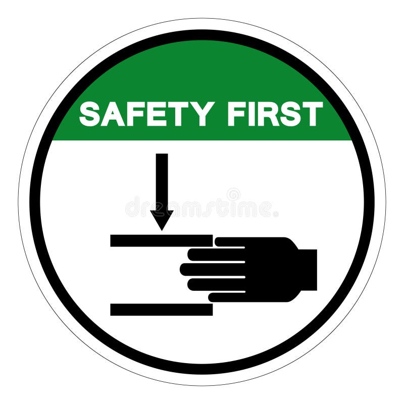 Safety First Hand Crush Force from Above Symbol Sign, Vector ...