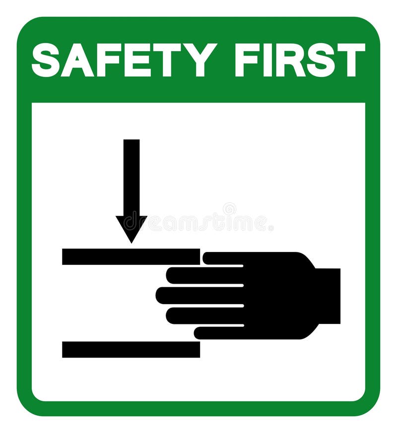 Safety First Hand Crush Force from Above Symbol Sign, Vector ...