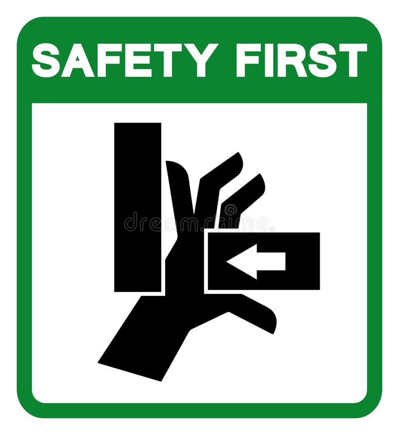 Safety First Hand Crush Force from Right Symbol Sign, Vector ...