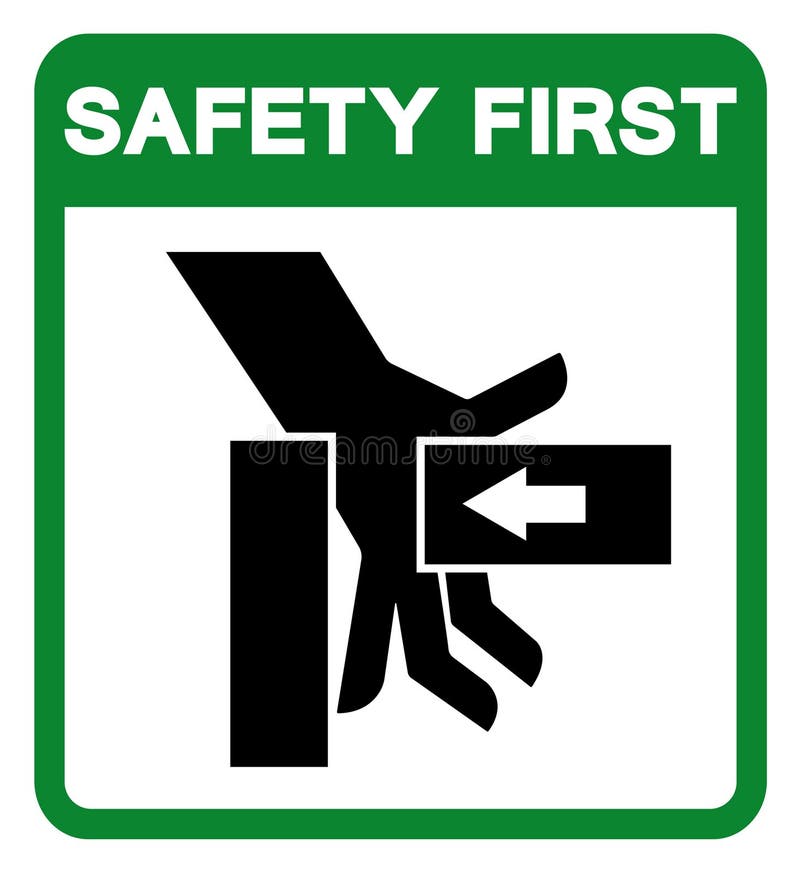 Safety First Hand Crush Force from Right Symbol Sign, Vector ...