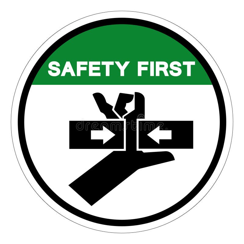 Safety First Hand Crush Force from Two Sides Symbol Sign, Vector ...