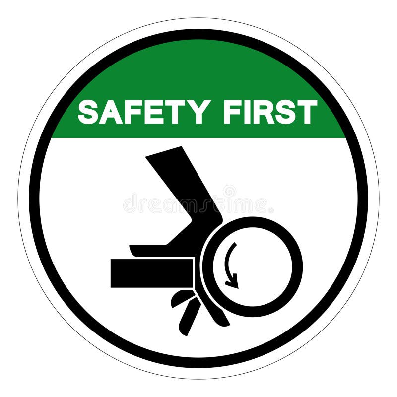 Safety First Hand Crush Roller Pinch Point Symbol Sign, Vector ...