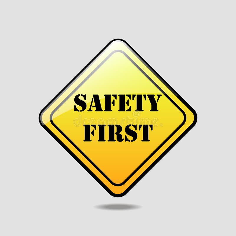 Safety First Icon. Gray Background. Vector Illustration. Stock Vector ...