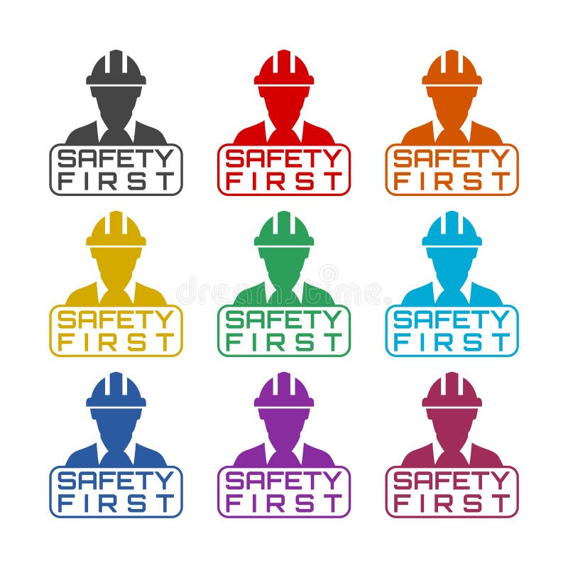 Safety First Icon. Set Icons Colorful Stock Vector - Illustration of ...
