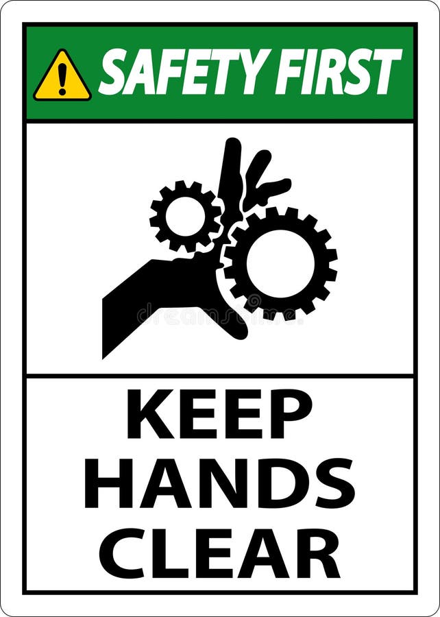 Safety First Keep Hands Clear on White Background Stock Vector ...